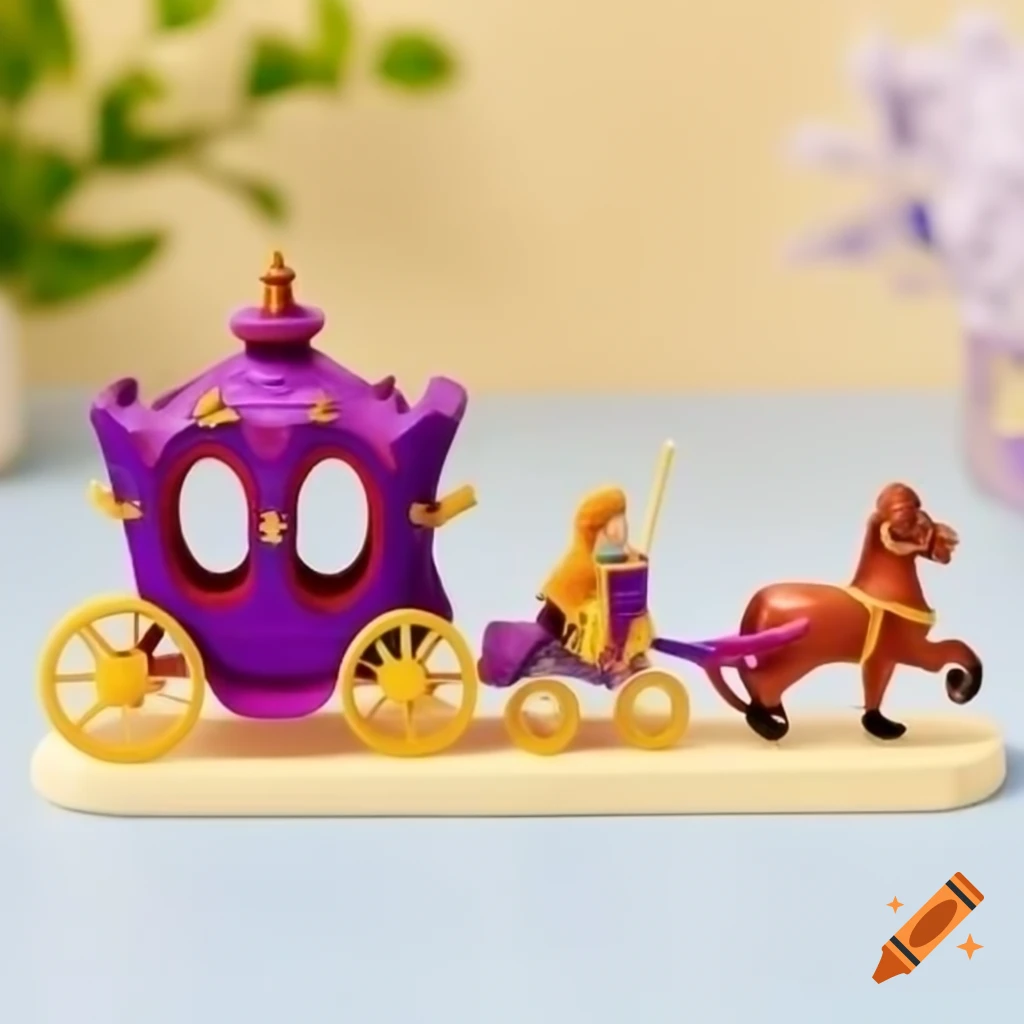 Disney princess carriage resin set, colorful and detailed on Craiyon