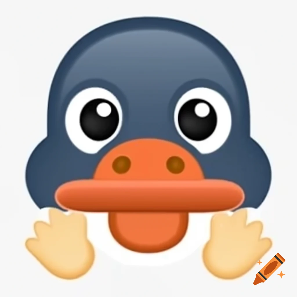 Cartoon platypus emoji on Craiyon