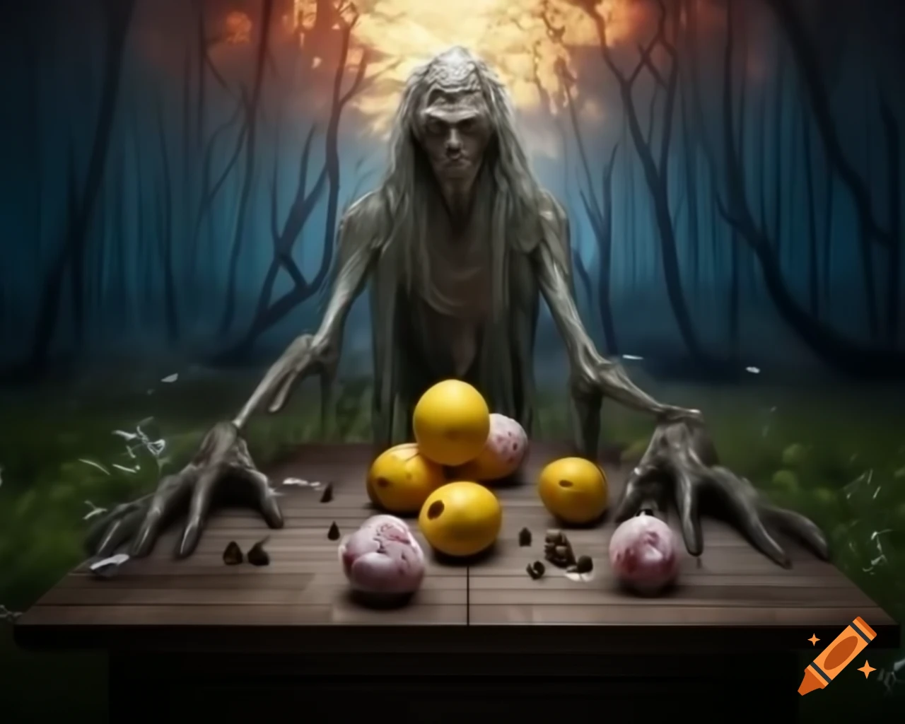 In this hyper-realistic photograph 📷, we witness a horrifying spectacle ...