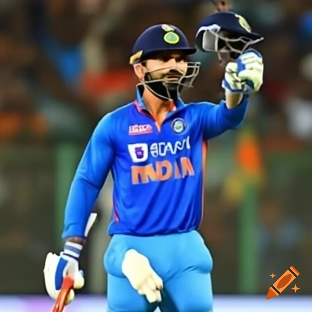 Virat kohli, indian cricketer in action on Craiyon