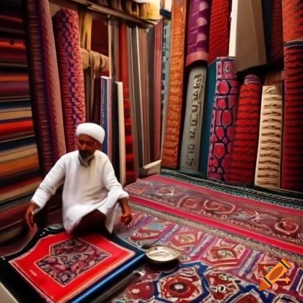 1200s in the arabic street carpet seller on Craiyon