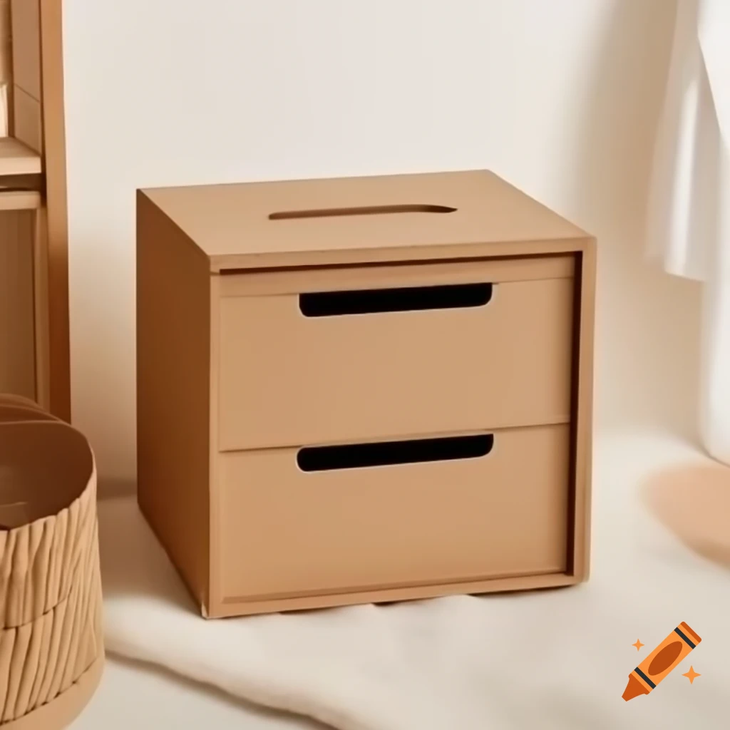 Storage box design influenced by de stijl art movement on Craiyon