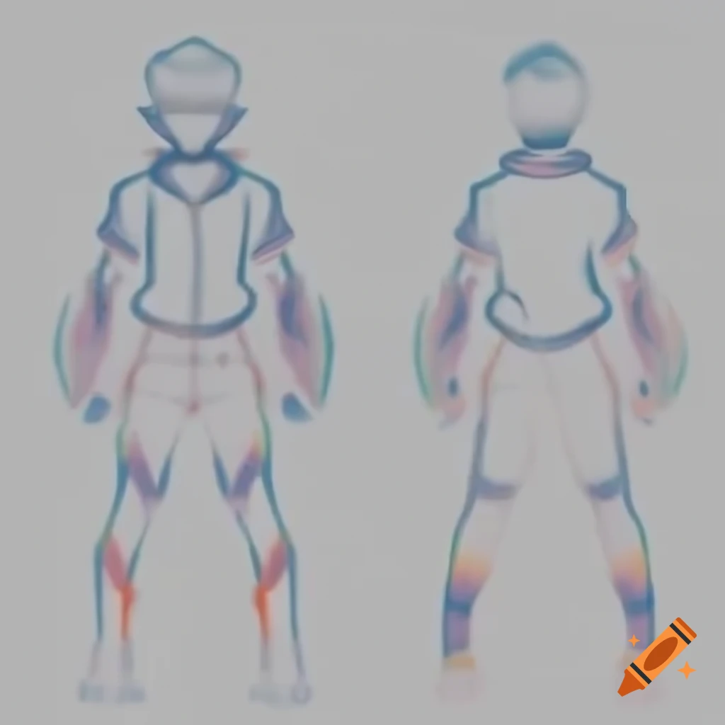 Rainbow Void outfit concept art featuring a masculine character in 2D ...