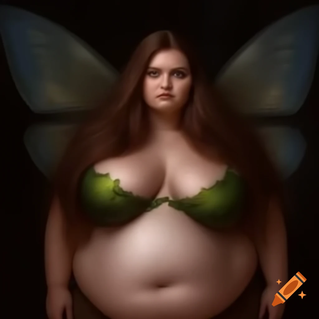 Plus size elf woman with brunette hair and dark brown eyes on Craiyon