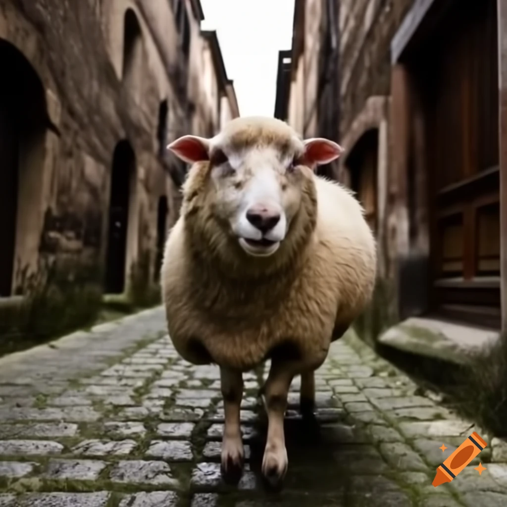 Fluffy white sheep grazing in a green pasture on Craiyon