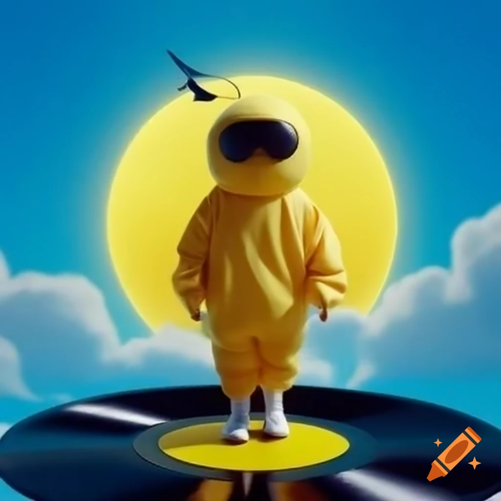 Bold yellow star shining in the sky inspired by Kanye West's Graduation ...