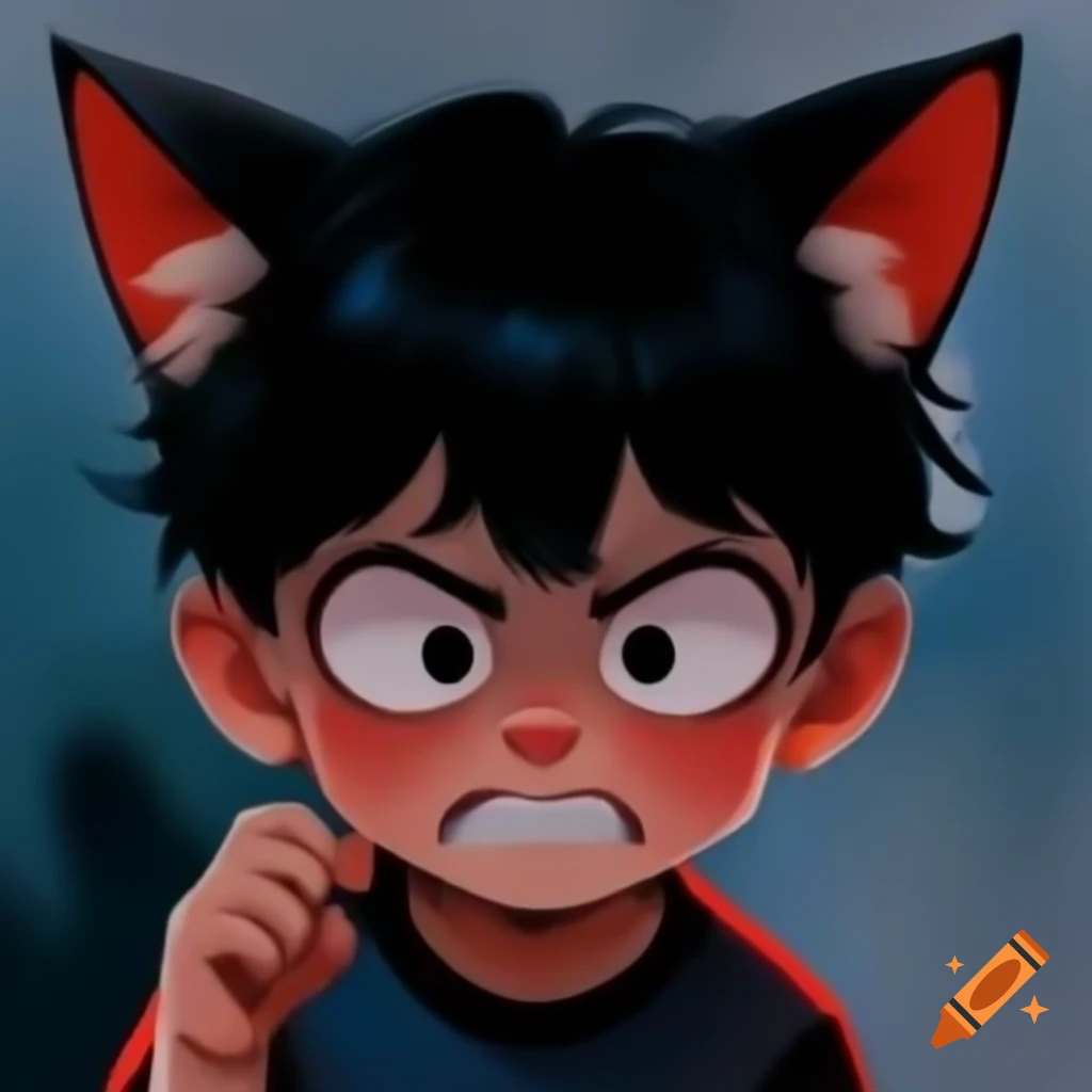 Goth catboy profile picture on Craiyon
