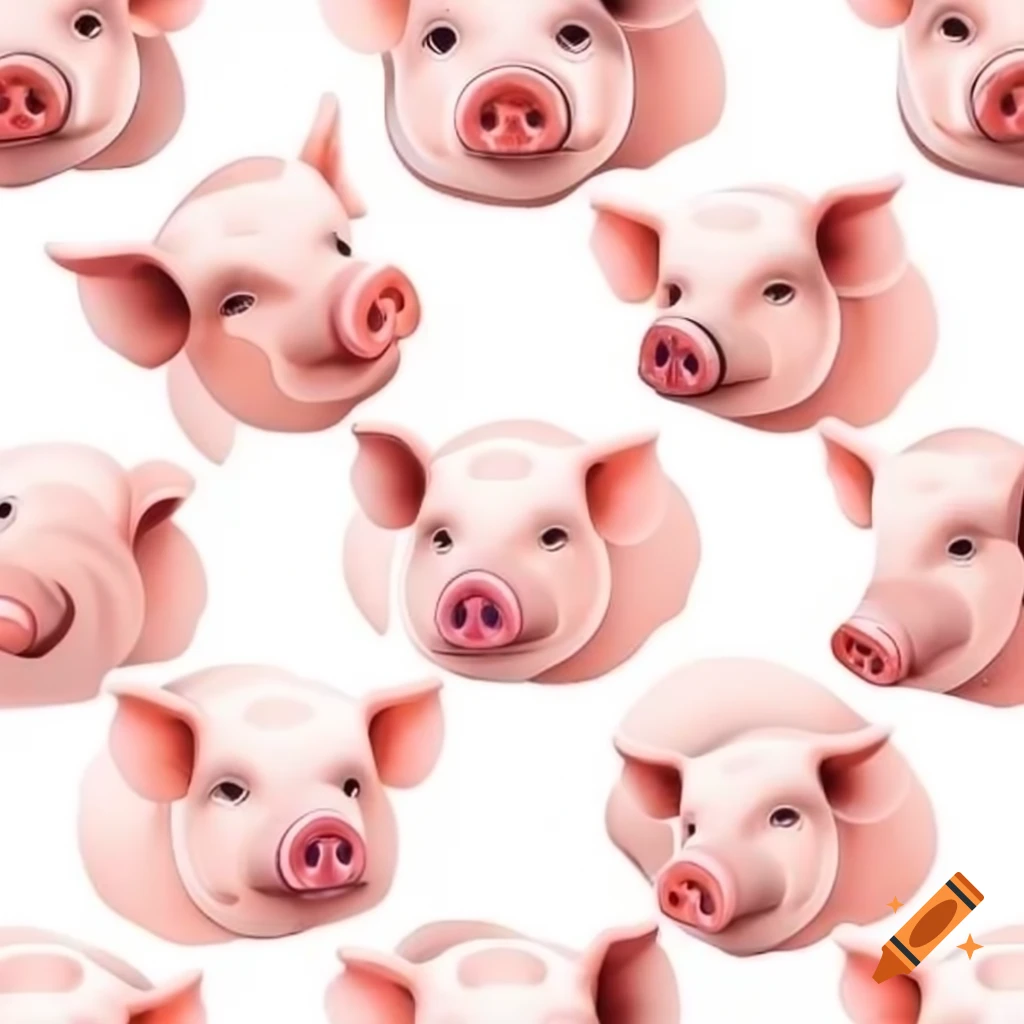 Pattern featuring repeating pigs on Craiyon