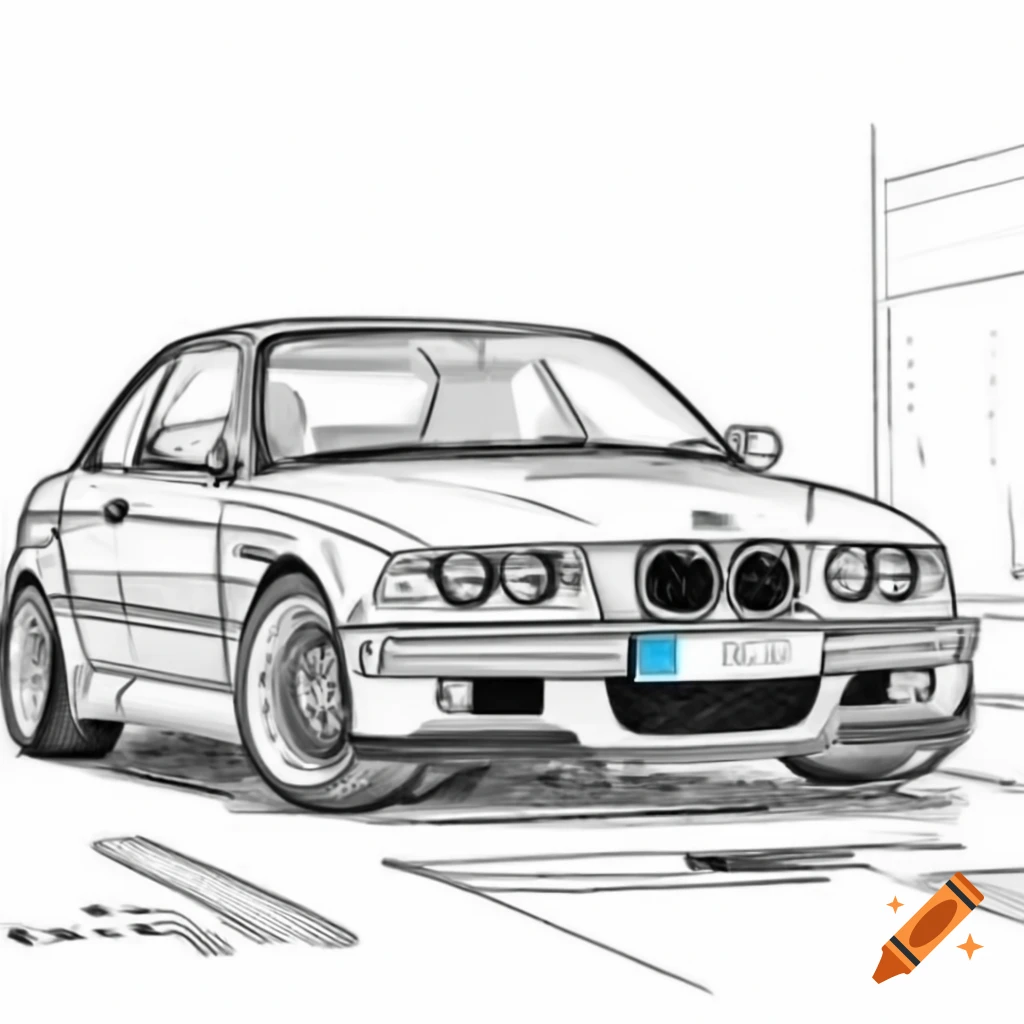 Cars illustrated showing different drafting styles: sketch, artistic ...