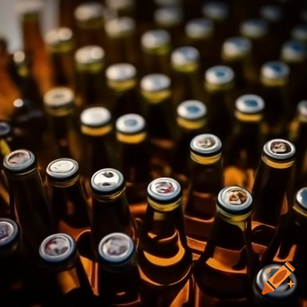 Craft beer bottles on Craiyon