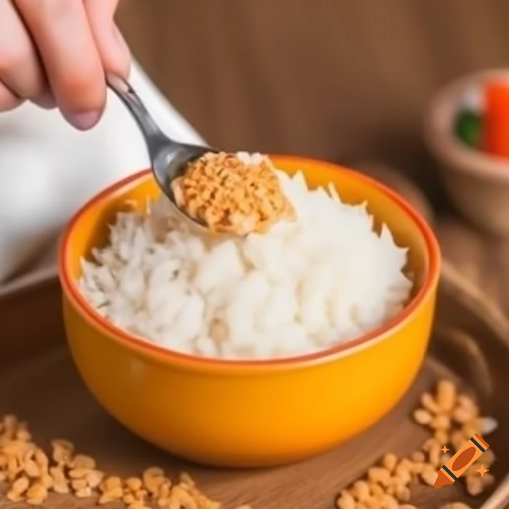 Burden eating rice on Craiyon