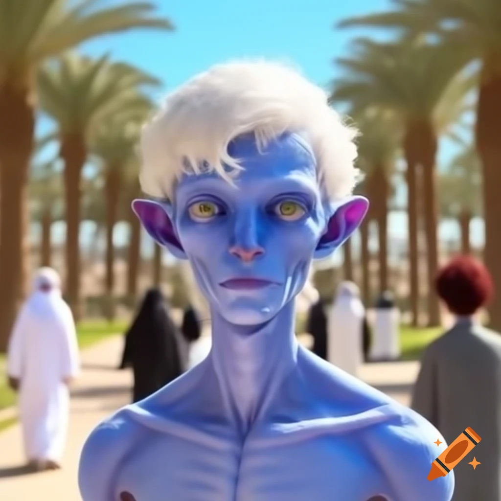 Humanoid men with pointed ears and vibrant hair playing soccer on Craiyon