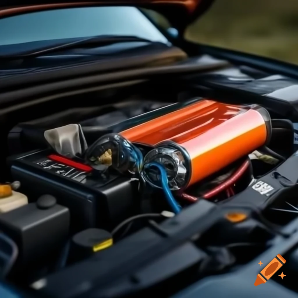 Car experiencing overheating battery issue on Craiyon