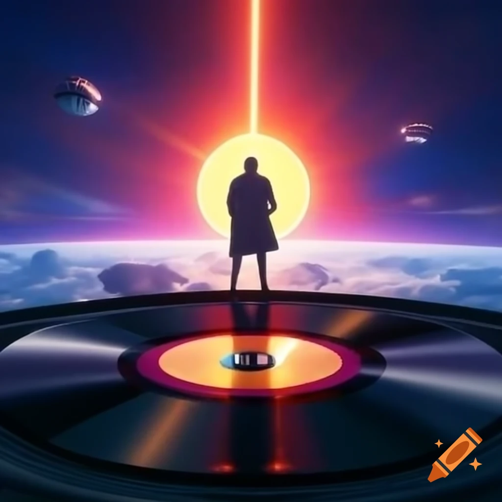 Dj performing with laser lights, smoke, disco ball, and dancers on the ...