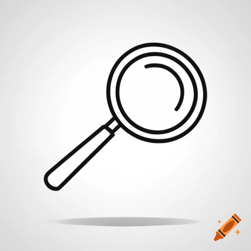Line art of a magnifying glass on Craiyon