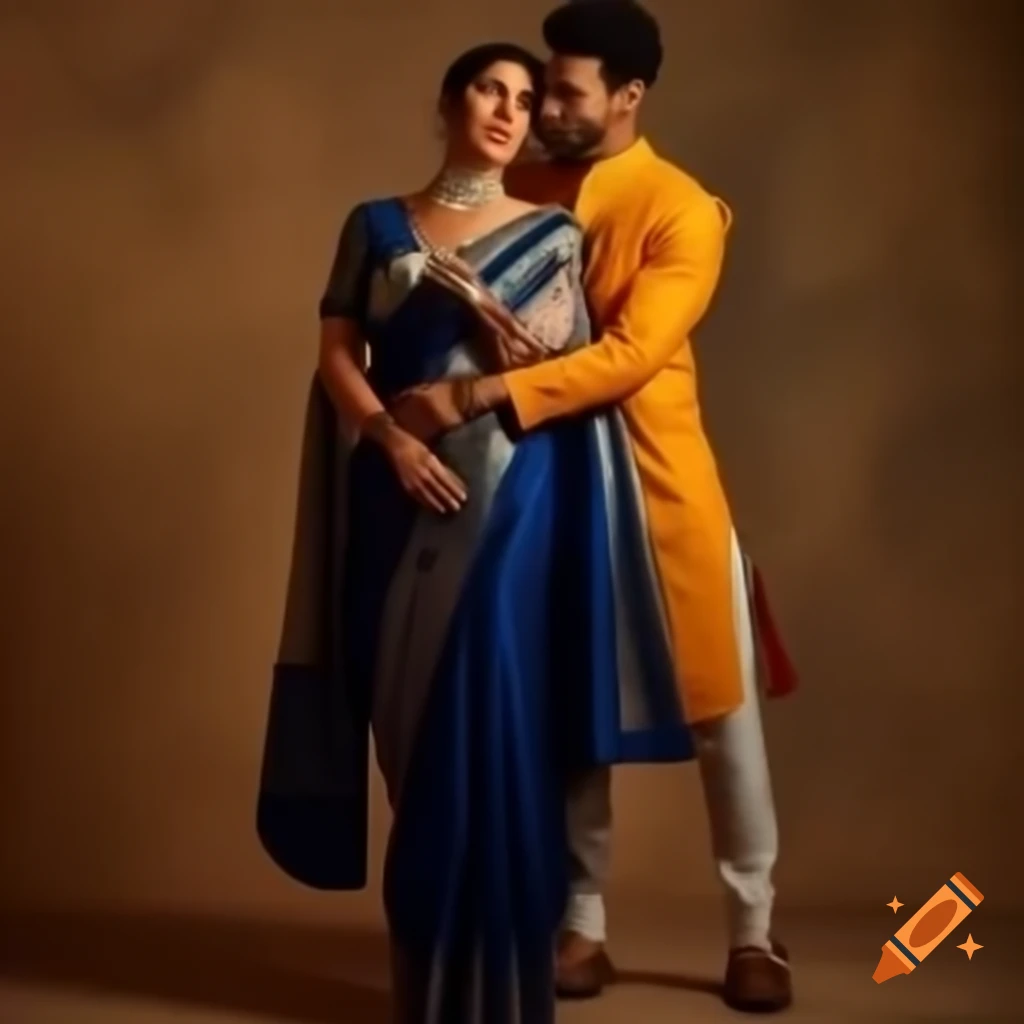 Priyanka chahar choudhary and ankit gupta in traditional navy blue ...