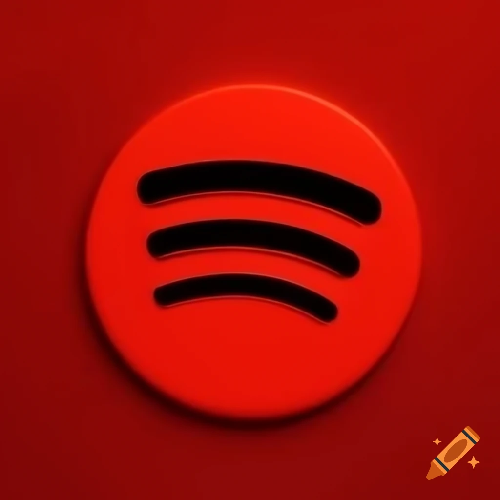 Spotify logo with red and white theme on Craiyon