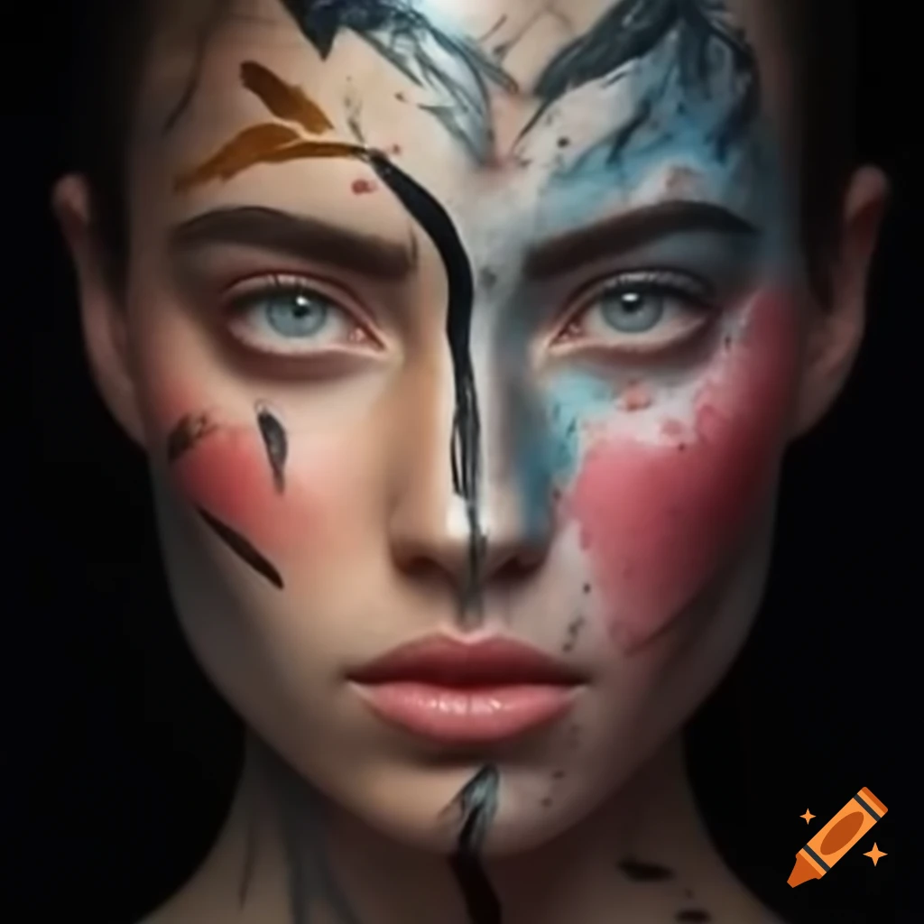 Abstract representation of woman's face and shoulders in transgender ... Abstract representation of woman's face and shoulders in transgender ...
