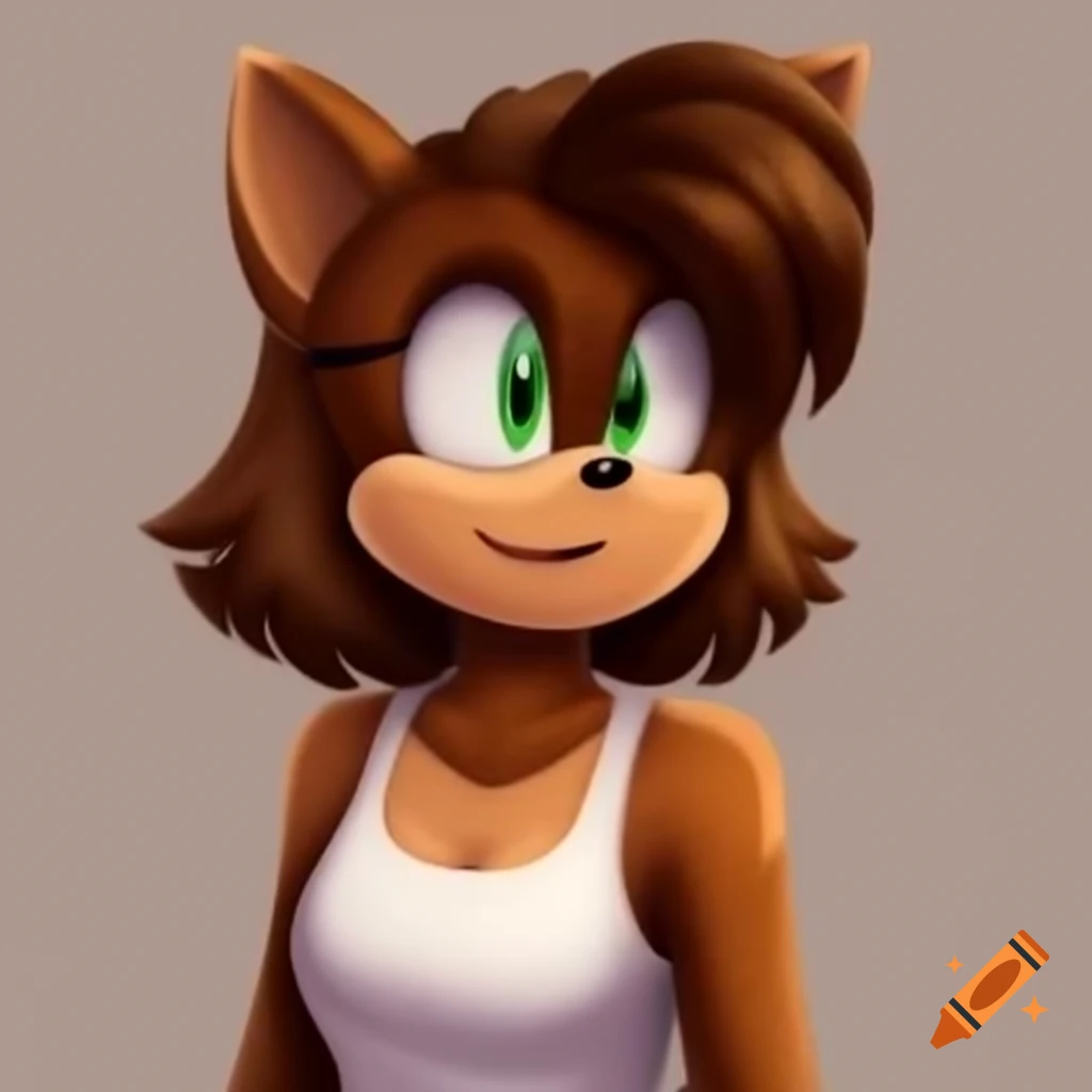 Violet skunk girl in white crop top striking confident pose on Craiyon