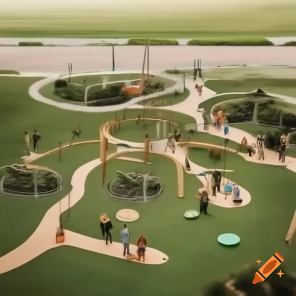 Create a vibrant outdoor play space designed for children aged 0-5 ...