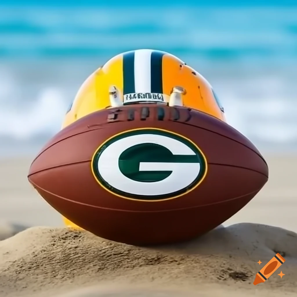 Green bay packers team members enjoying a day at the beach on Craiyon