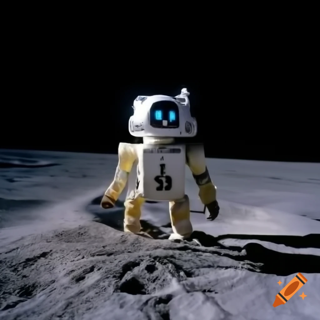 Exploration of the Moon by robots on Craiyon