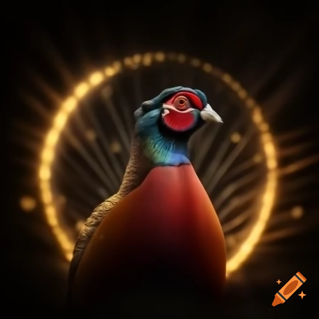 Proud pheasant surrounded by golden light, logo for Noble Pheasant ...