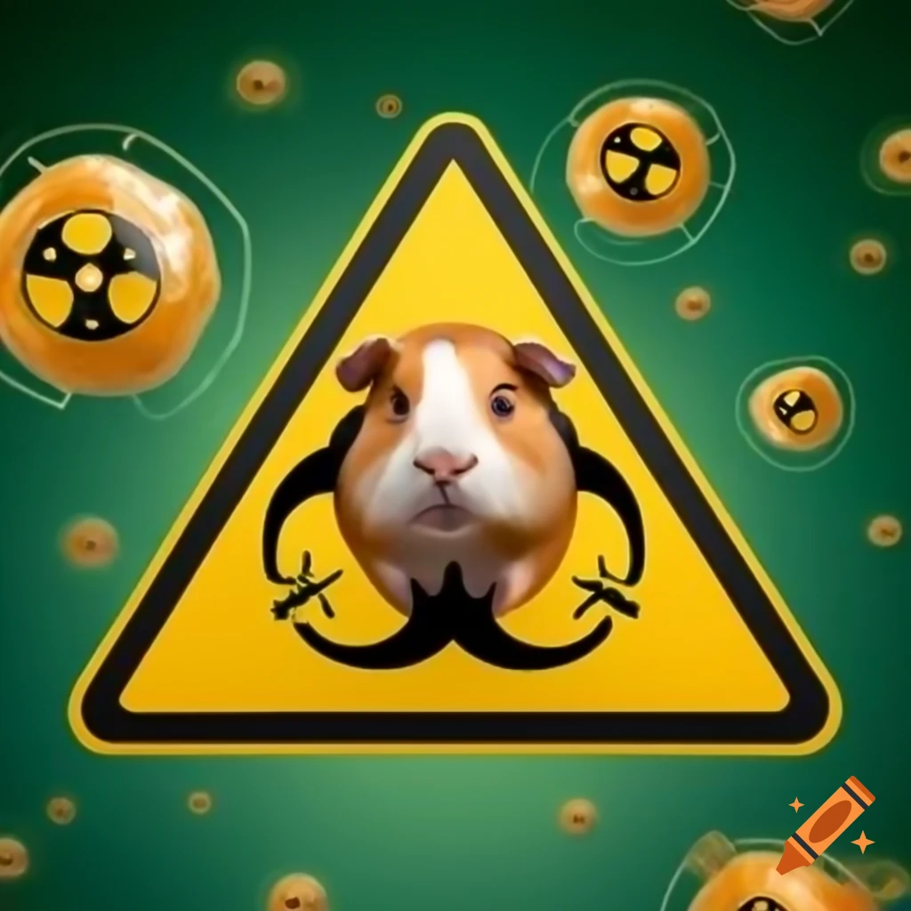 Disease warning poster featuring guinea pig and biohazard logo on Craiyon