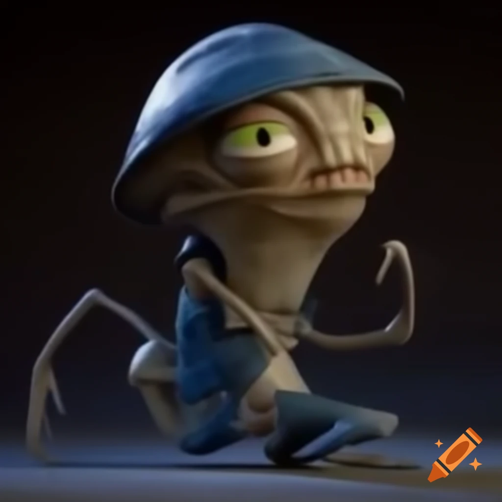 Famous extraterrestrial actor with a big head and square face looking ...