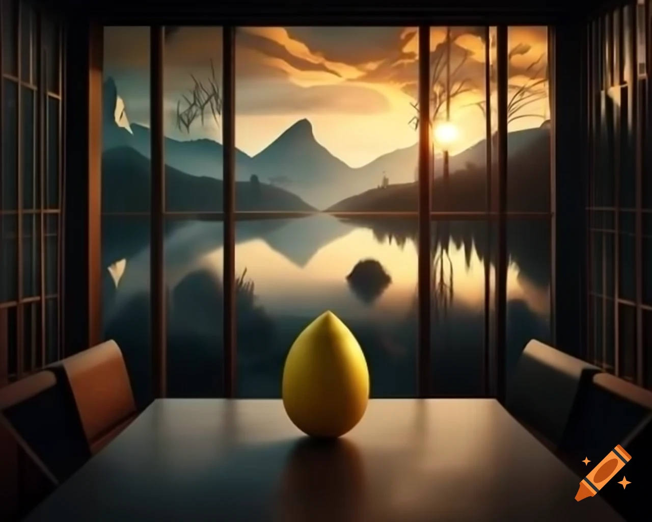 Surreal lemon monster sculpture in 3d rendering on Craiyon