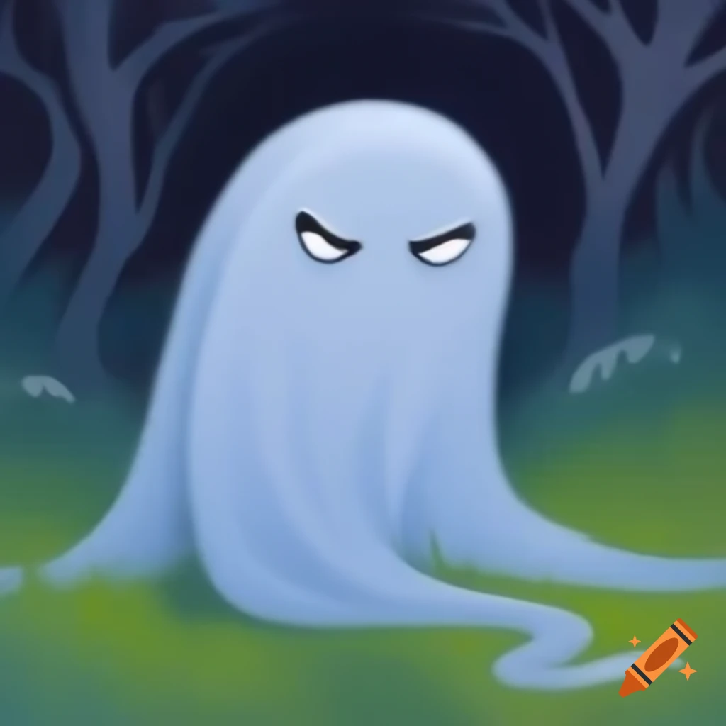 Curmudgeonly ghost character illustration on Craiyon