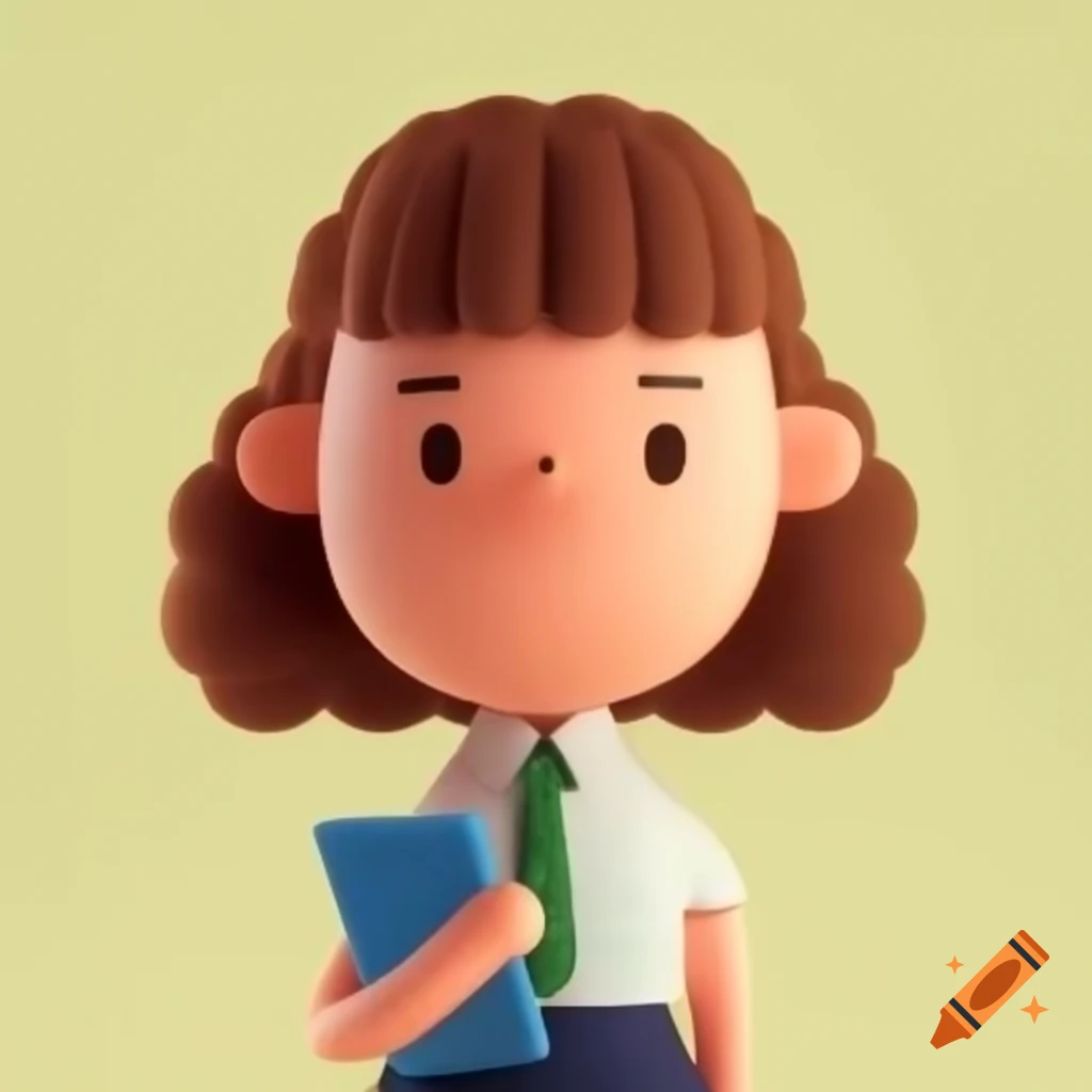 Cartoon art of Italian female student on Craiyon