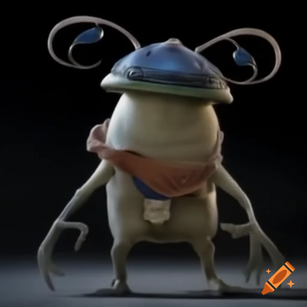 Famous extraterrestrial actor with a big head and square face looking ...