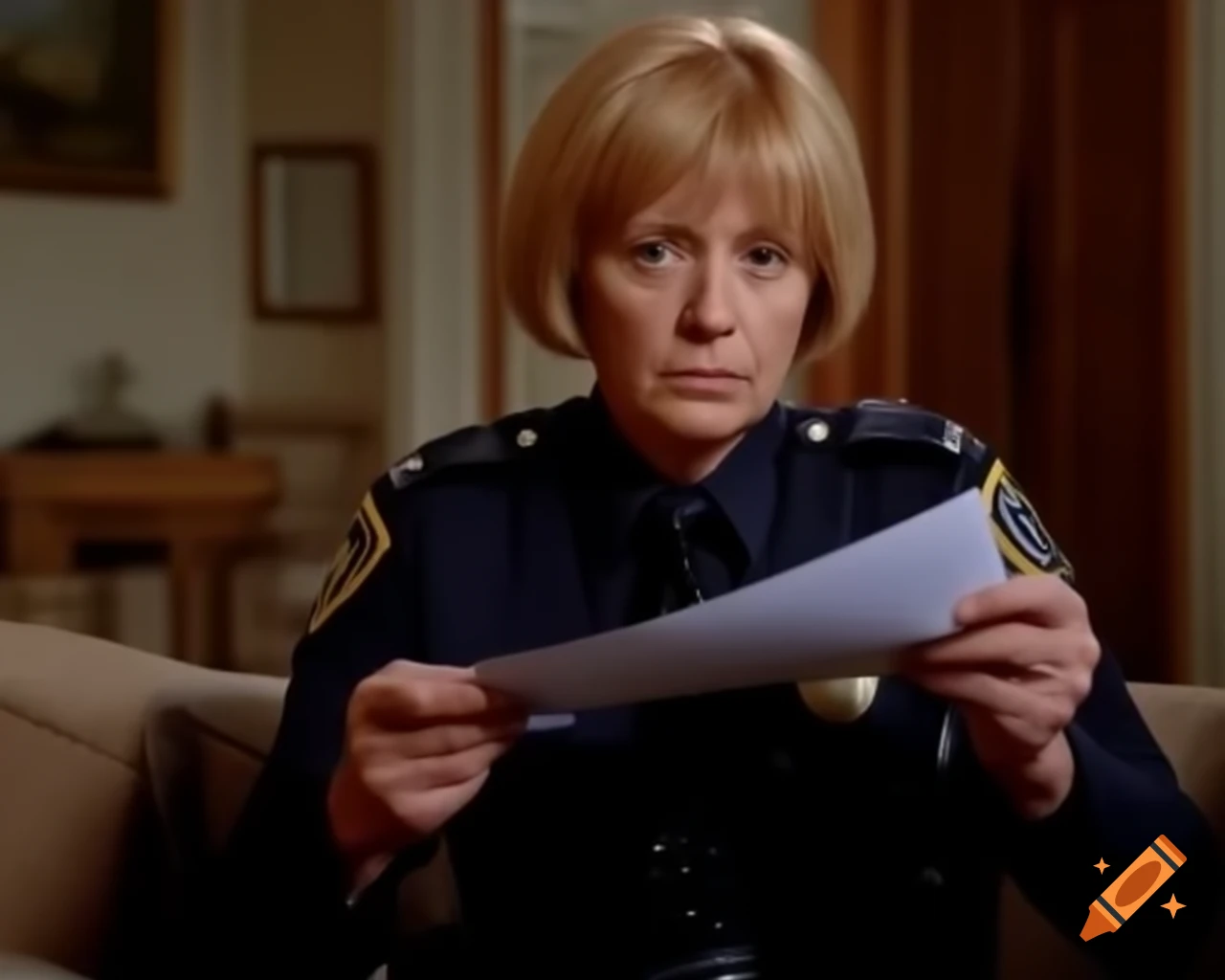 Helen Mirren hitting Emma Thompson with cream pie on Craiyon