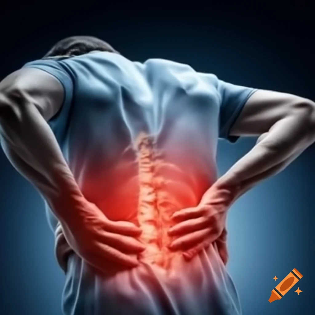 Low back pain in person with obesity on Craiyon