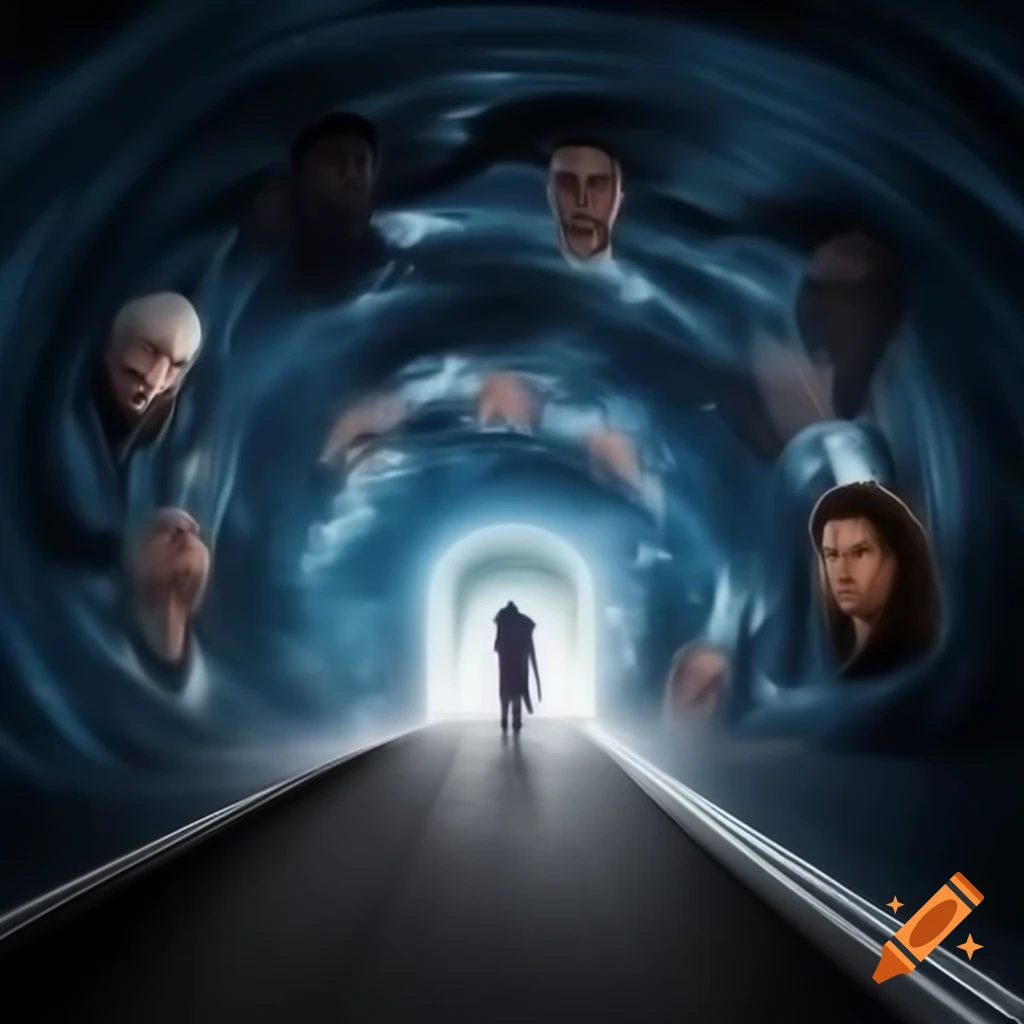 Vast cosmic tunnel with a sense of time suspension on Craiyon