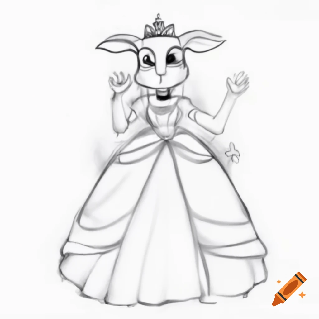 Anime style anthropomorphic sheep girl princess in fancy dress with ...