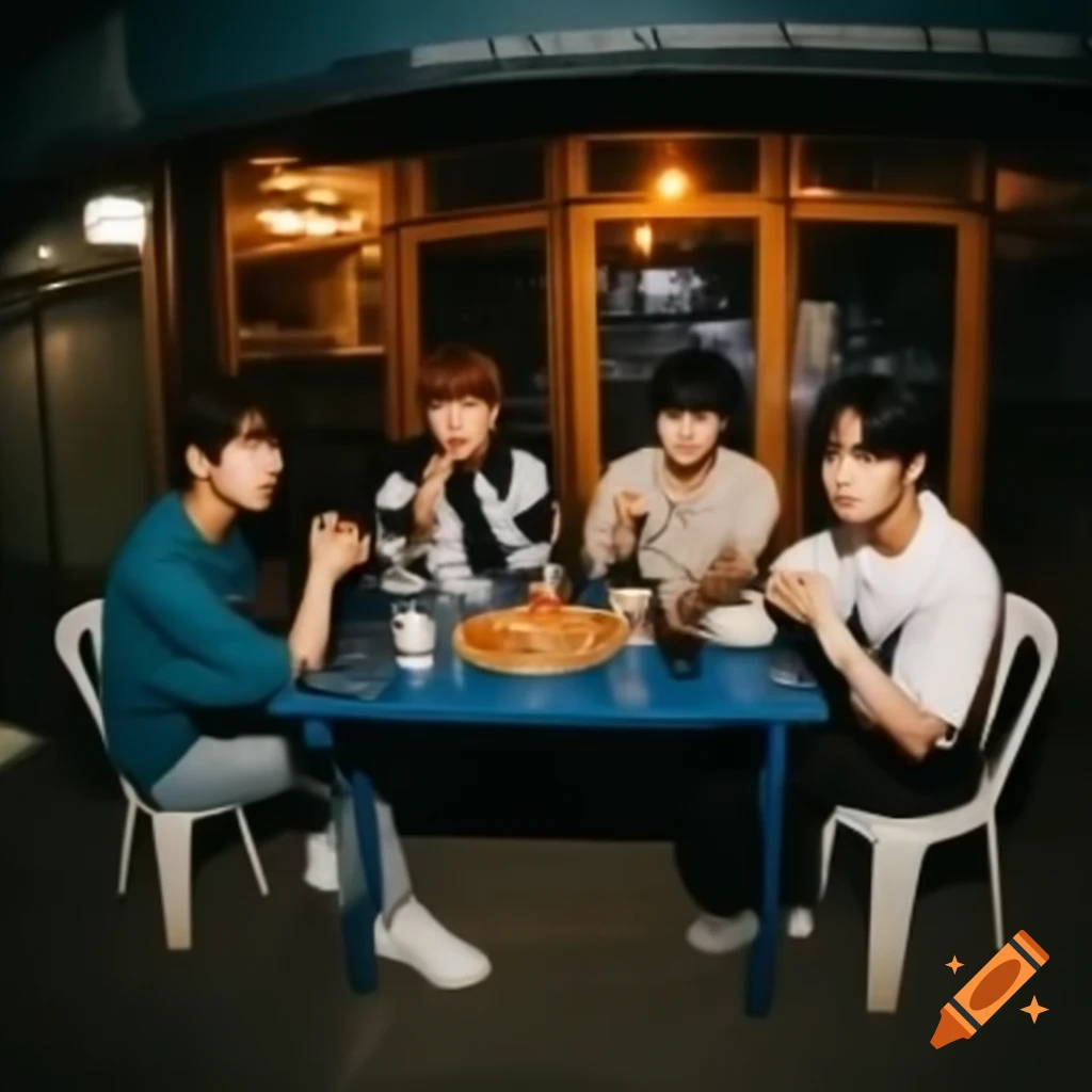 Group of korean men enjoying soju at night outside nightclub in seoul ...