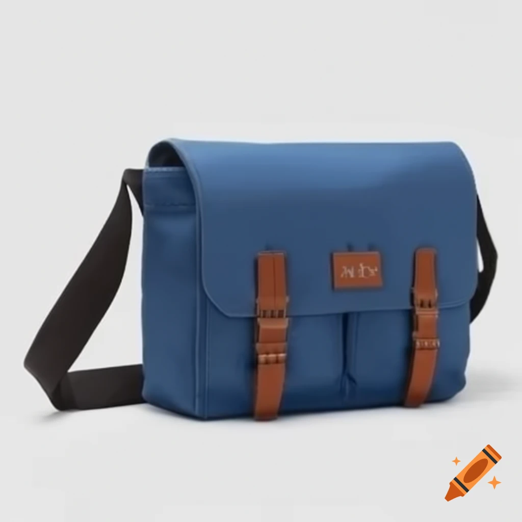 Blue messenger bag with two pockets on Craiyon