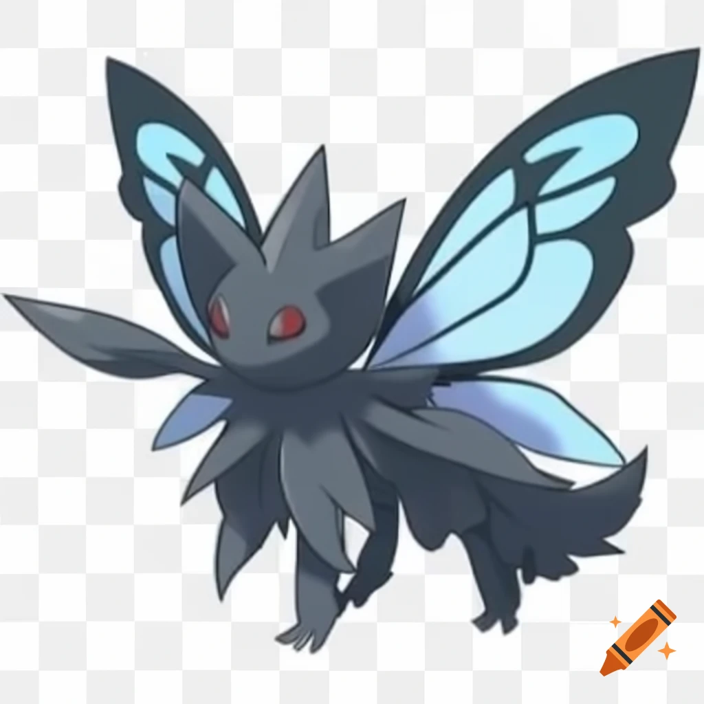 Dark and fairy type pokemon with butterfly wings and many eyes called ...