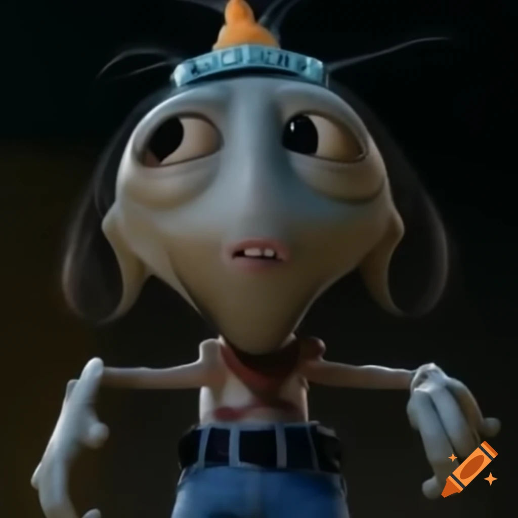 Famous extraterrestrial actor with a big head and square face looking ...