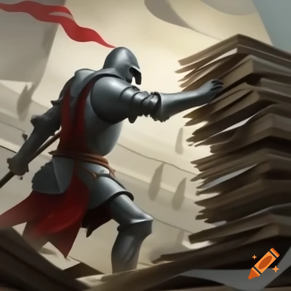 Medieval campfire scene with knights and armed men on Craiyon