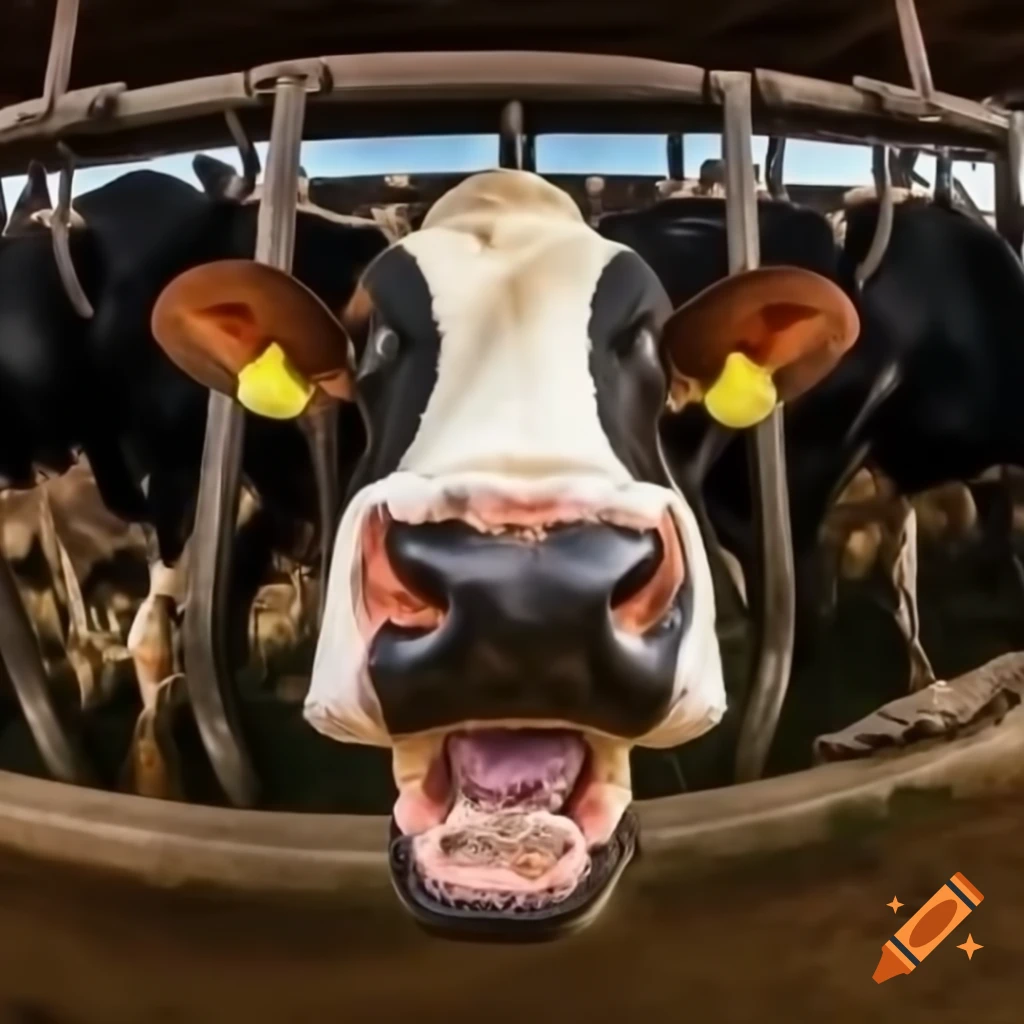 Cow in store with unusual behavior captured on dashcam on Craiyon