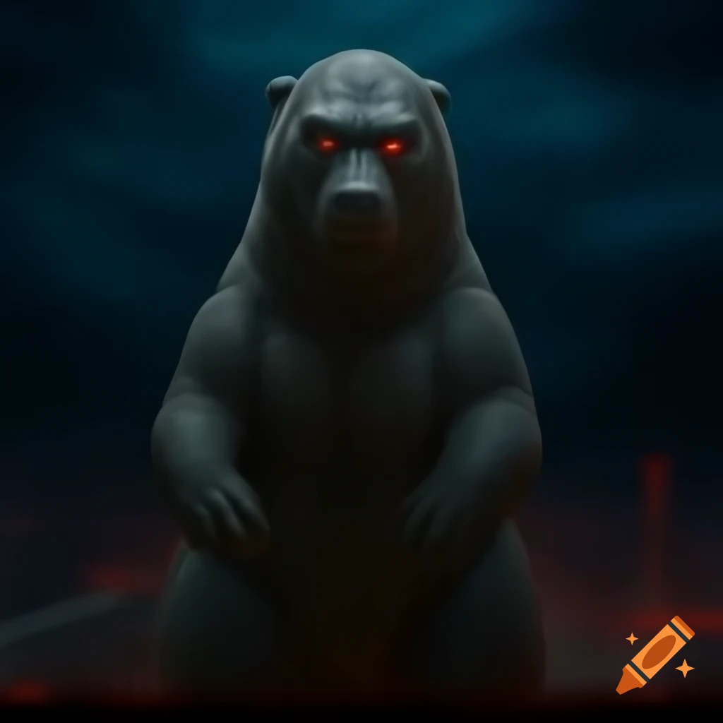 Dramatic scene with characters reacting to rumbling ground and eerie ...