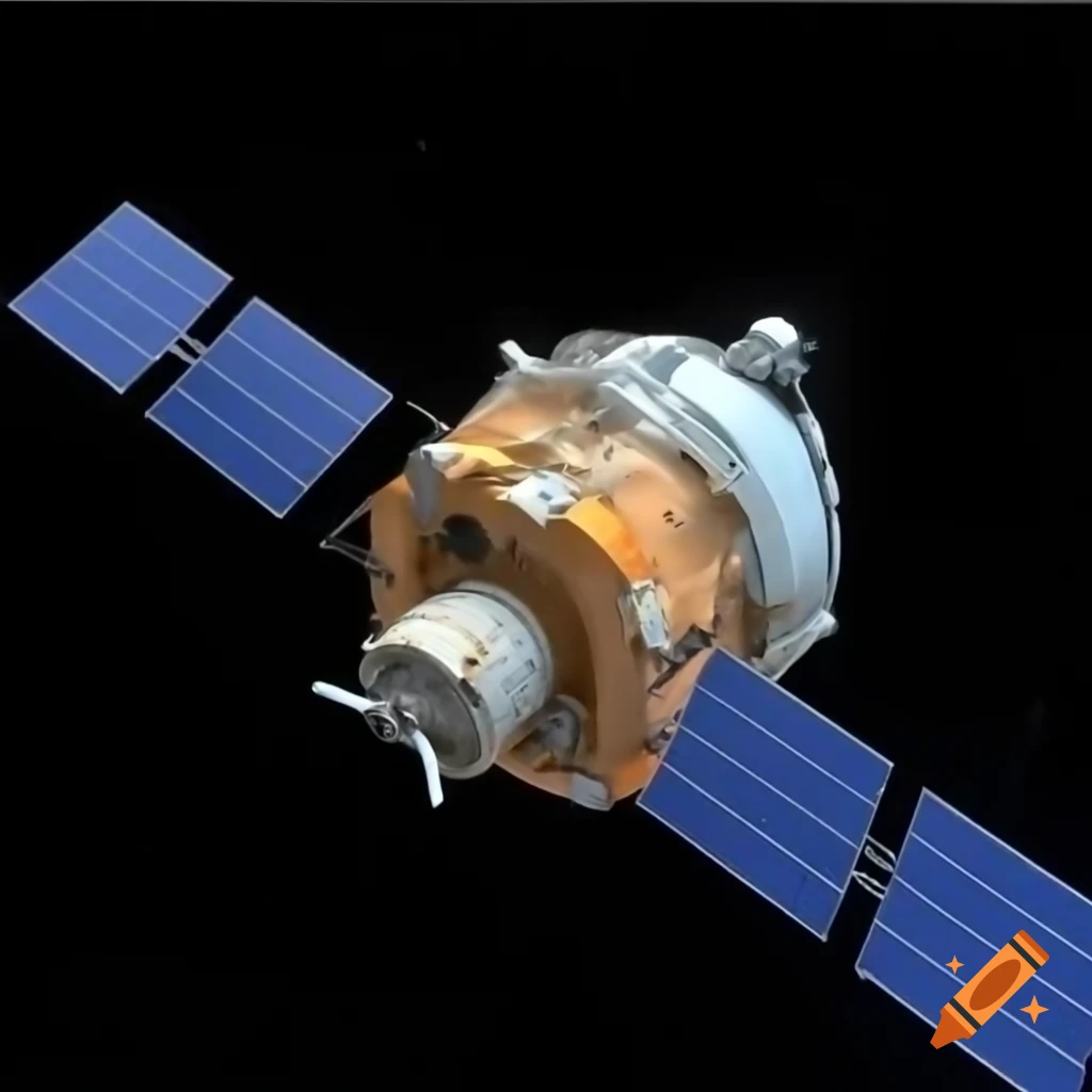 International space station burning in space on Craiyon