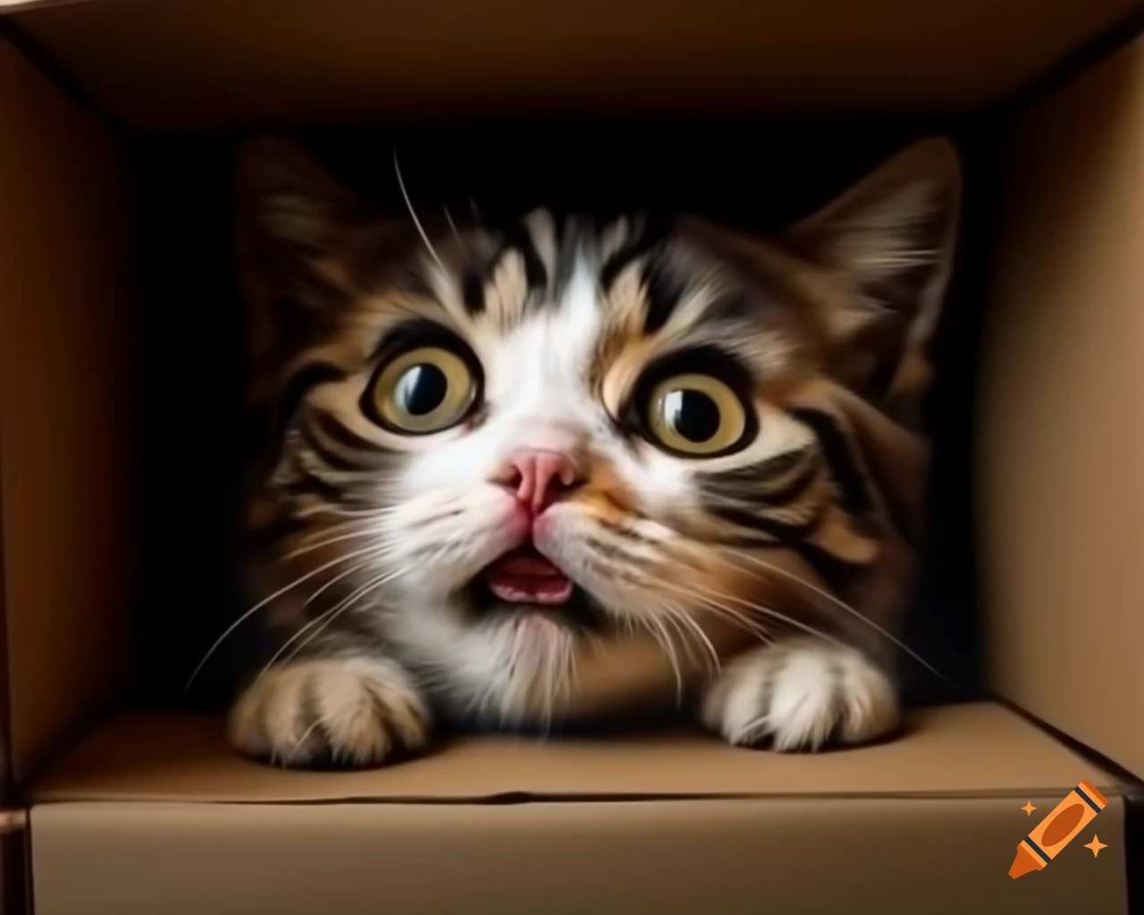 Fat cat yelling at a sad hamster on Craiyon