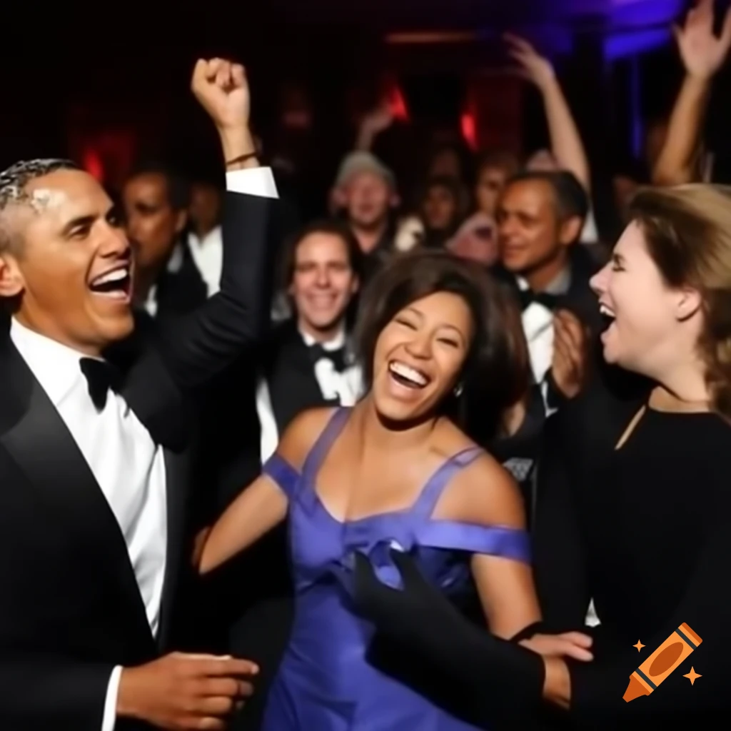 Obama dancing gracefully on Craiyon