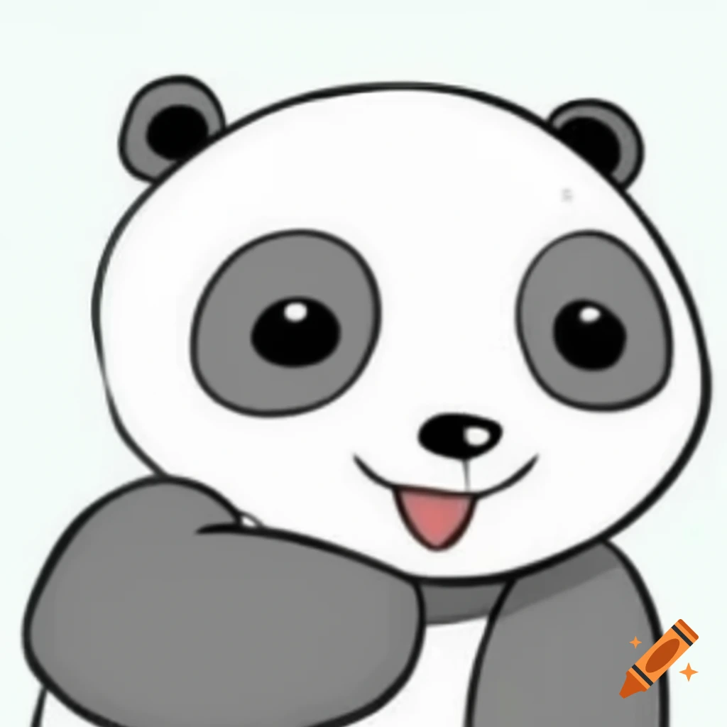 Anime panda character smiling and poking with finger in cartoon style ...