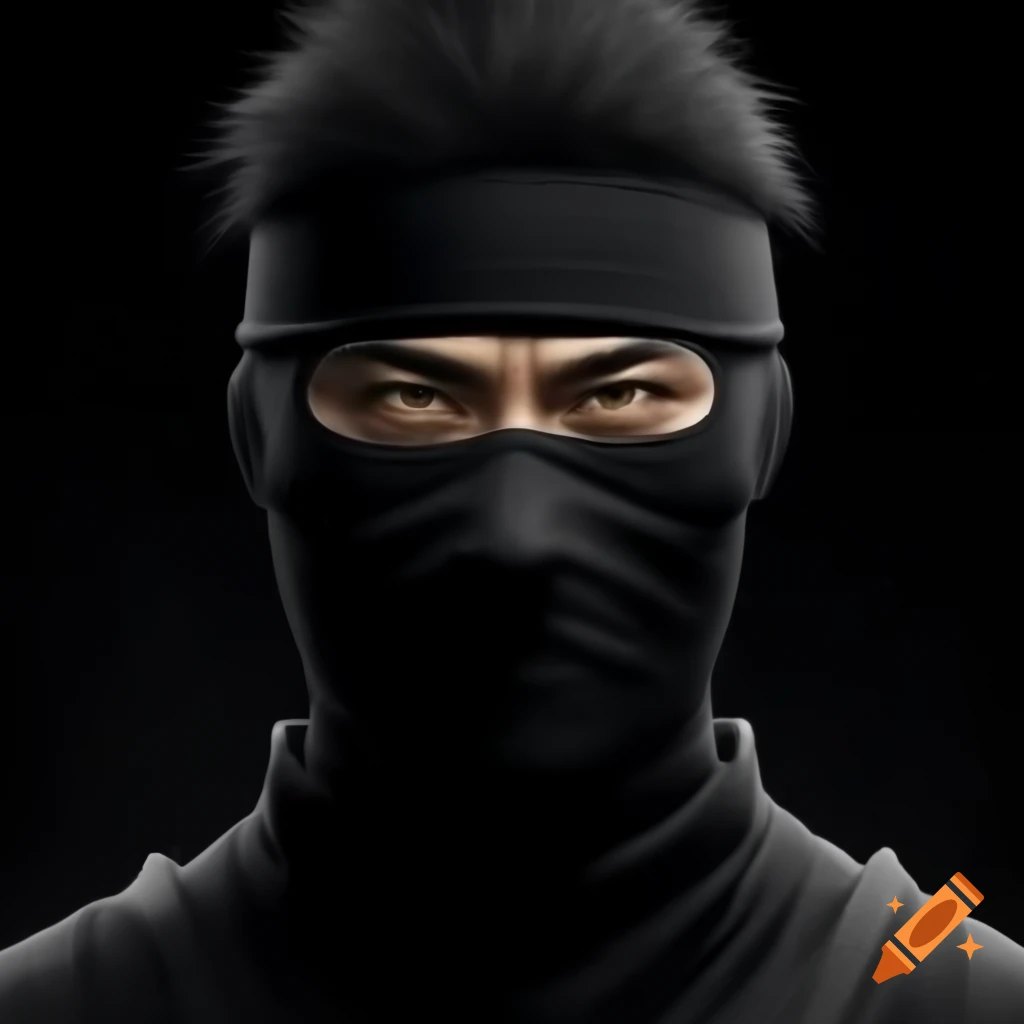 Male ninja character with shadowy eyes on Craiyon