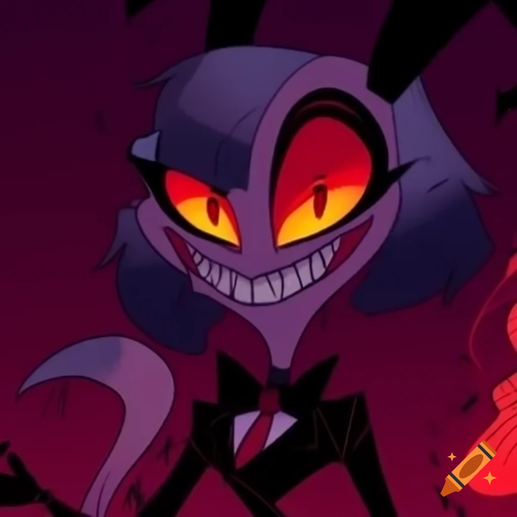 Creature character design inspired by stolas from helluva boss on Craiyon